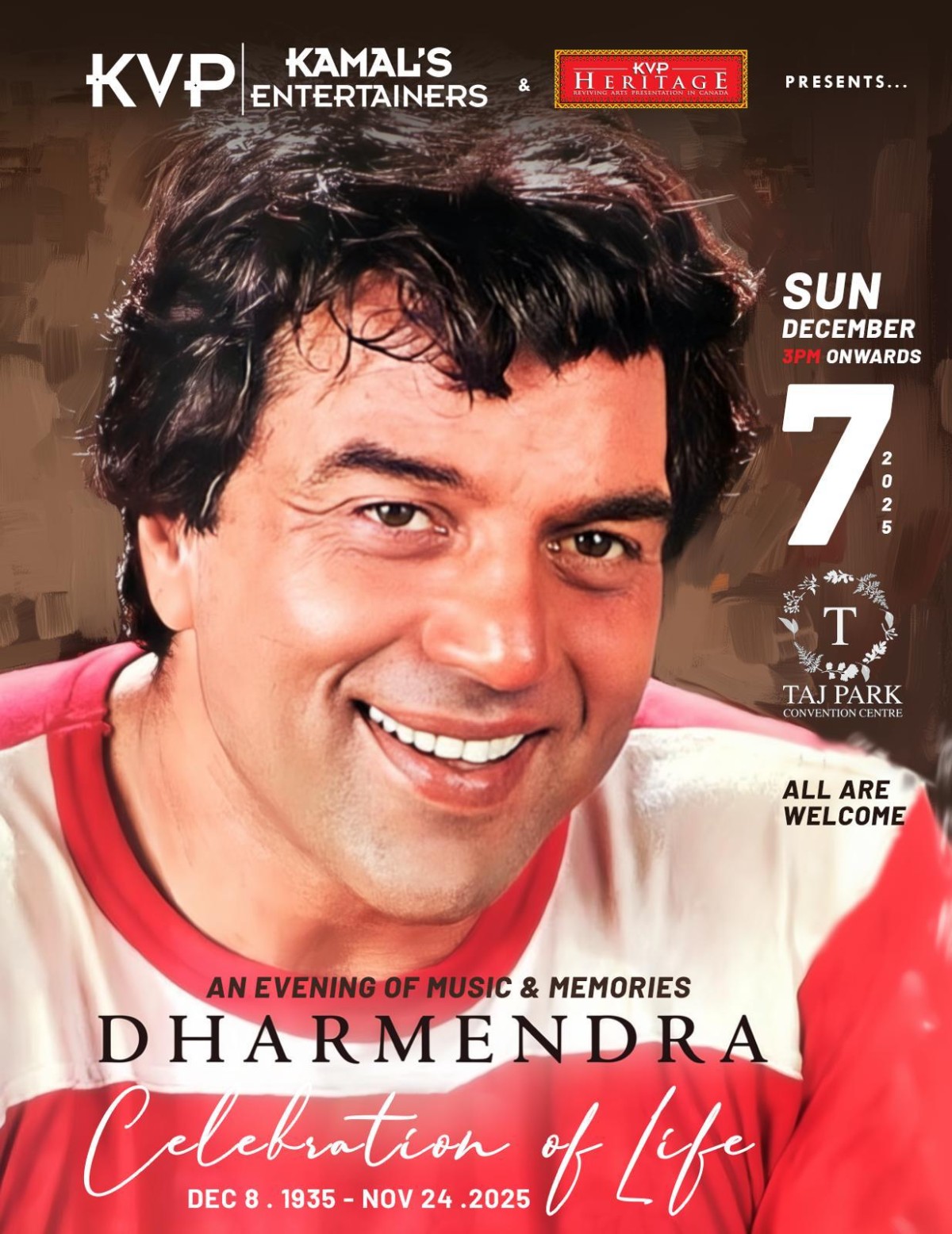 Celebrate The Life Of Bollywood Actor Dharmendra in Surrey | Indians In ...